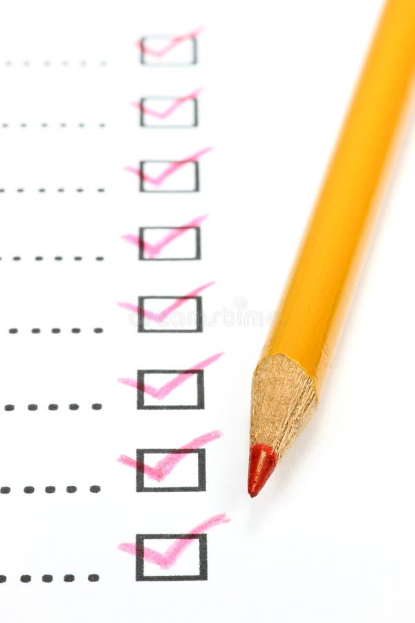 Completed checklist stock image. Image of inspection - 65741359