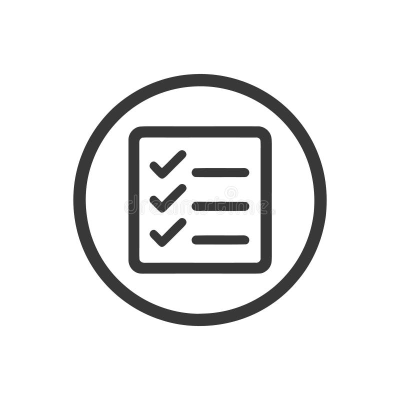 Checklist Icon in Circle, Completed Task List, Project Management ...