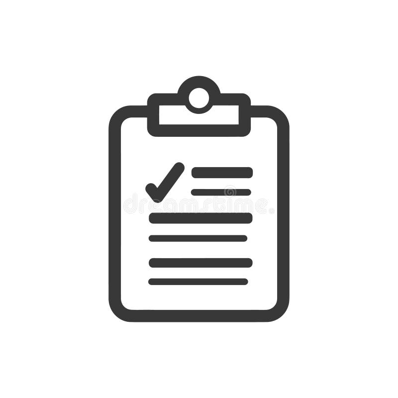 Completed Checklist Icon on Clipboard Simple Task Management Graphic ...