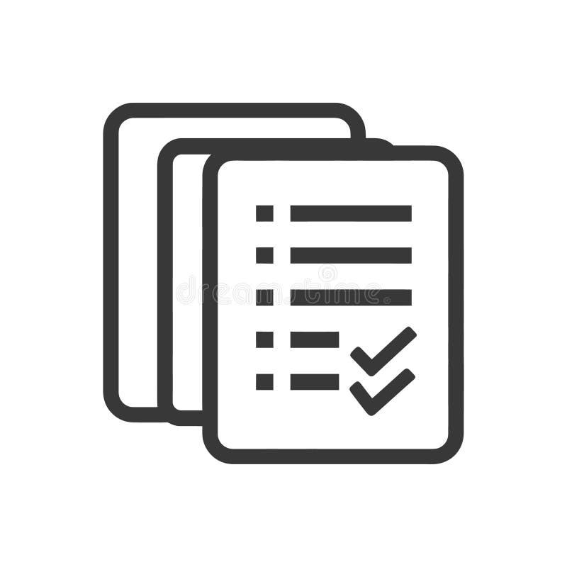 Completed Checklist Icon, Documents with Checkmarks, Business Workflow ...