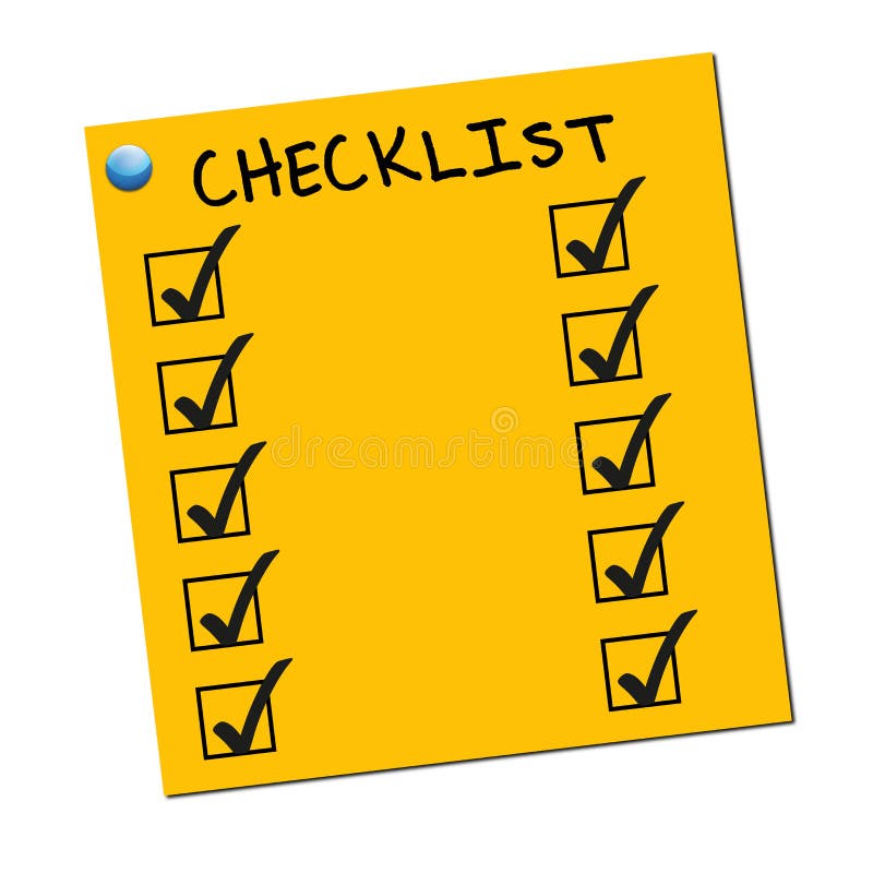 Completed checklist stock image. Image of note, white - 45821159