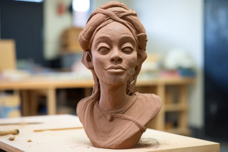 A Completed Clay Sculpture Prior To Firing Stock Image - Image of ...