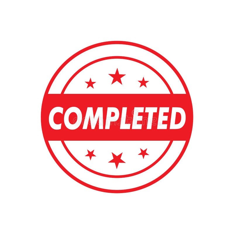 Completed, Completed Round Stamp, Completed Stamp Stock Vector ...