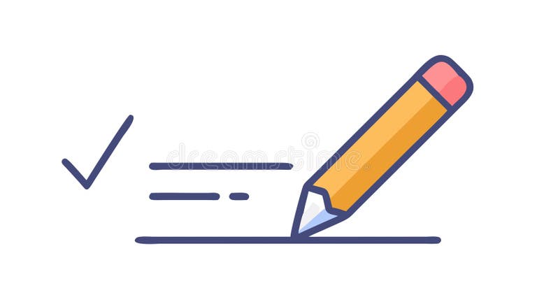 Completed Document with Pencil: Agreement and Validation, Vector Design ...