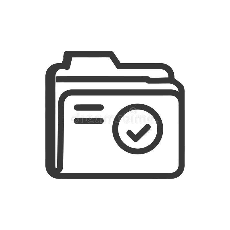 Completed File Folder Icon with Check Mark: Digital Asset for Workflow ...