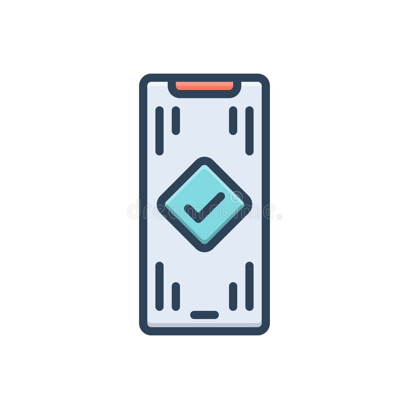 Color Illustration Icon for Completed, Absolute and Checkbox Stock ...