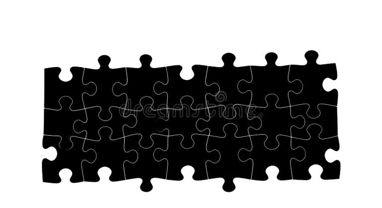 A Completed Jigsaw Puzzle with 20 Pieces Arranged in a Rectangle. the ...