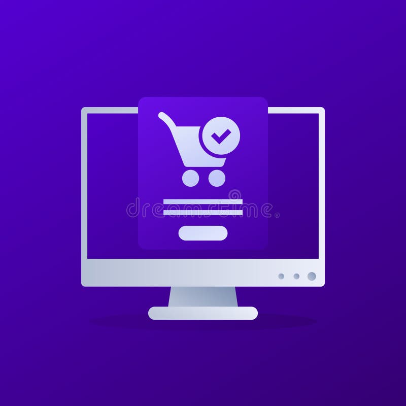 Completed Order Design with Shopping Cart Icon Stock Vector ...