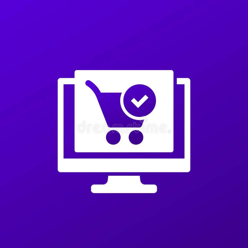 Completed Order Icon with Shopping Cart, Vector Stock Vector ...