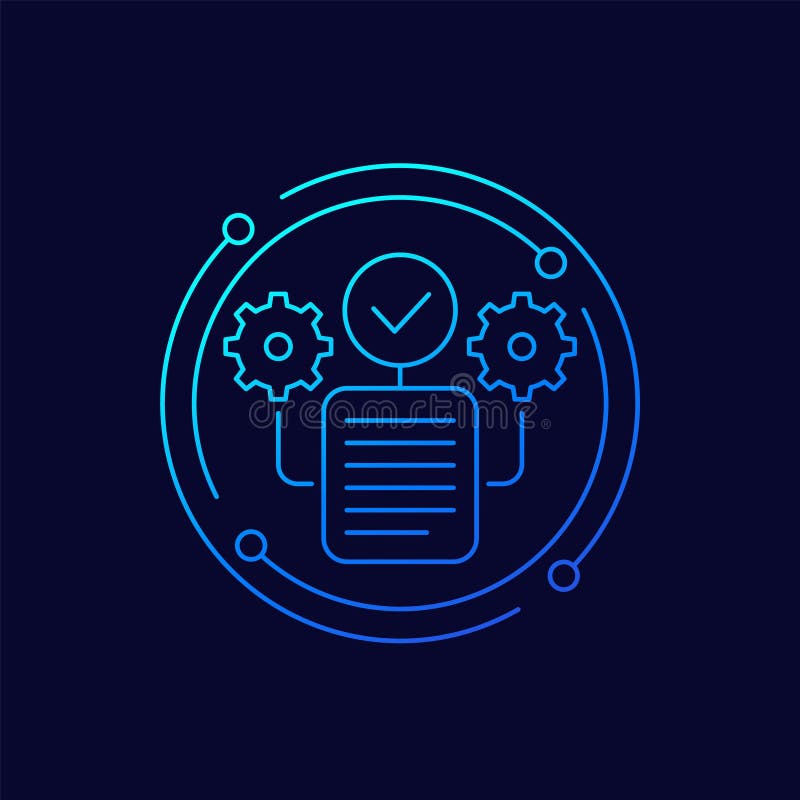 Completed Project Icon, Linear Design Stock Illustration - Illustration ...