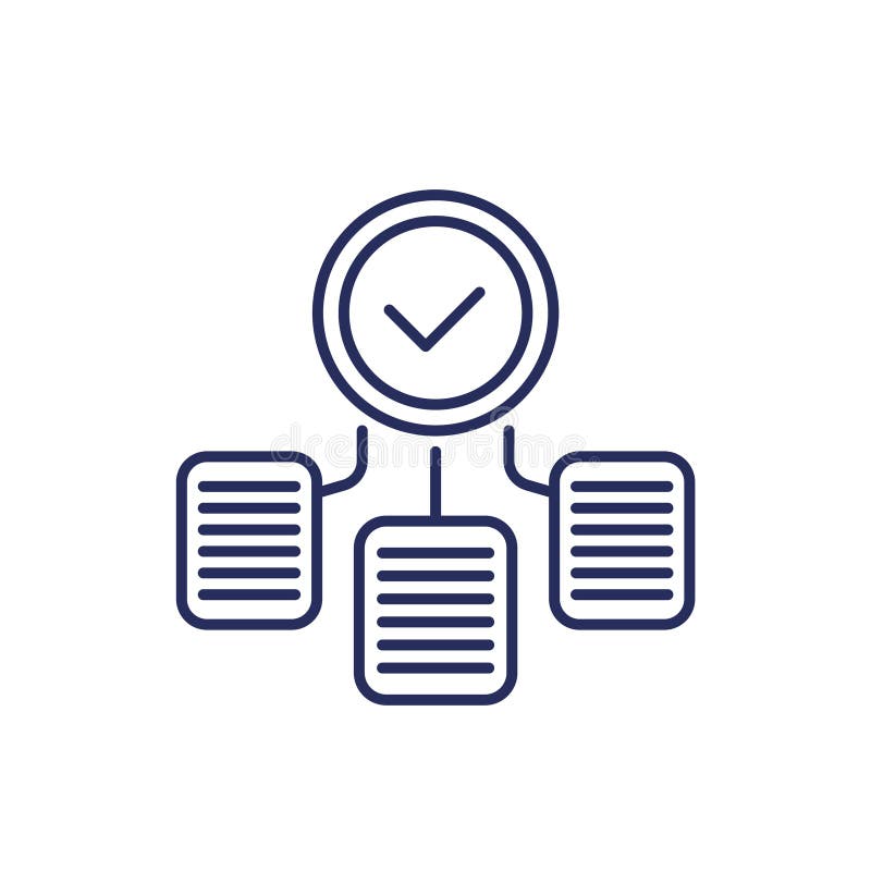 Completed Projects Line Icon on White Stock Illustration - Illustration ...