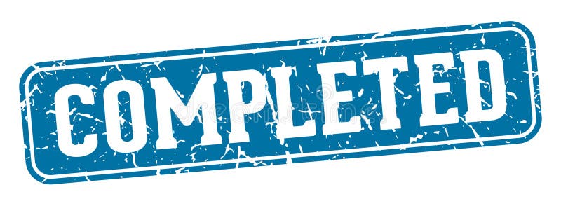 Completed Rectangular Sign. Completed Stamp Stock Vector - Illustration ...