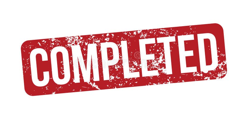 Completed Red Rubber Stamp in Grunge Effect Stock Illustration ...