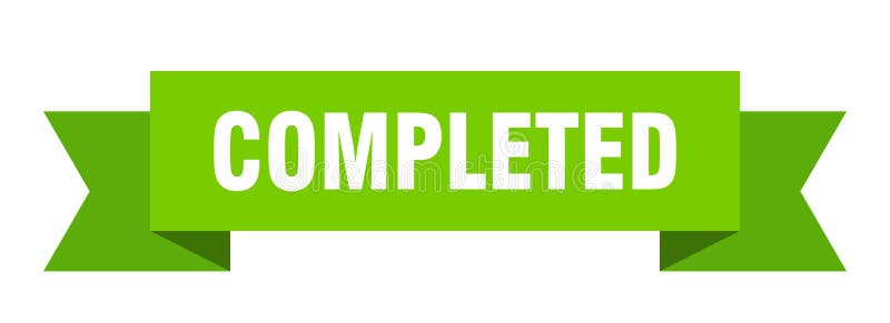 Completed ribbon. stock vector. Illustration of design - 153876806