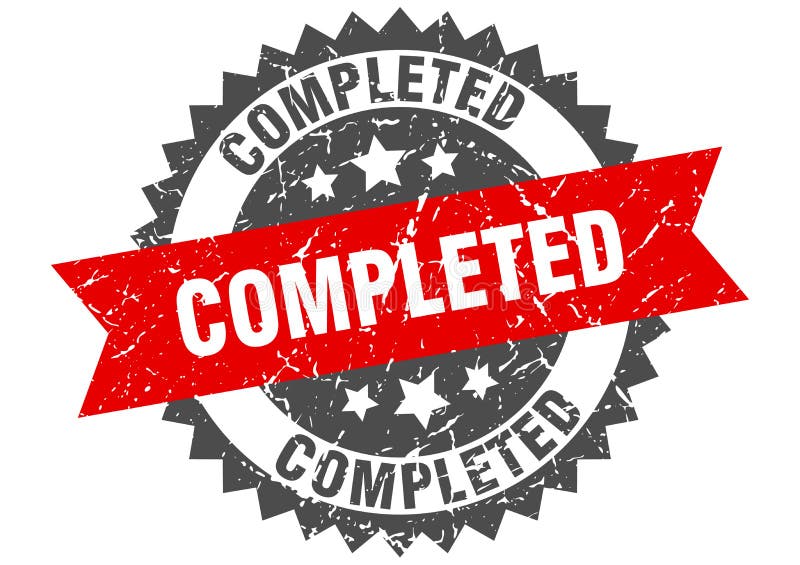 Completed stock vector. Illustration of isolated, sign - 124341149