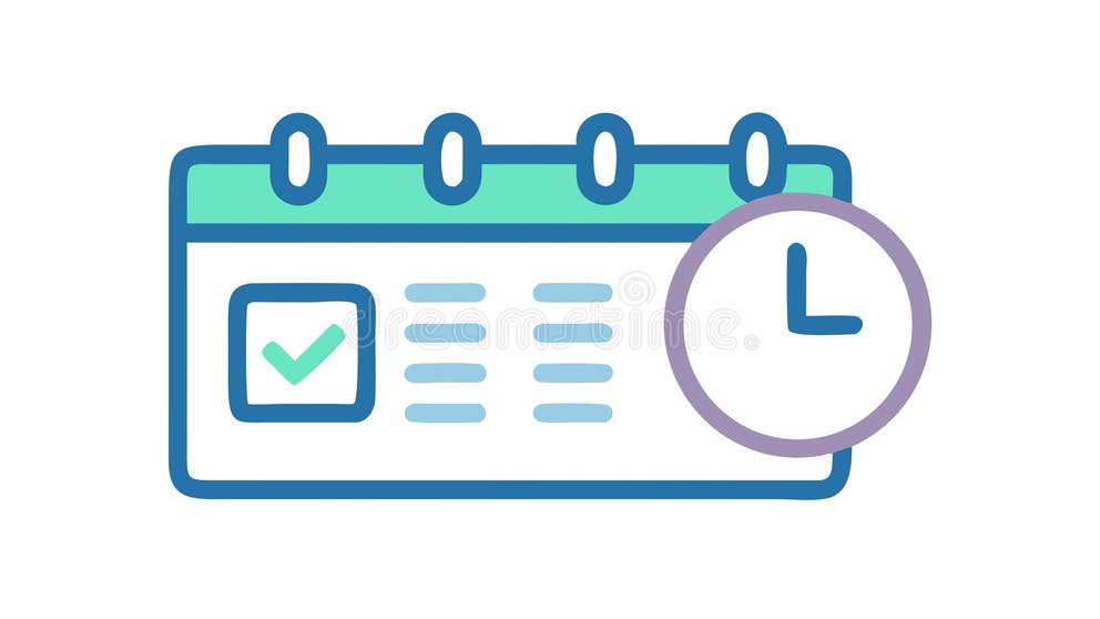 Completed Schedule Calendar, Timed Task Icon Vector Design Generative ...