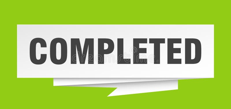 Completed stock vector. Illustration of sticker, flyer - 124279061