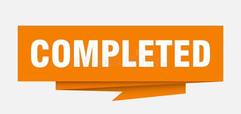 Completed stock vector. Illustration of label, flat - 124341149