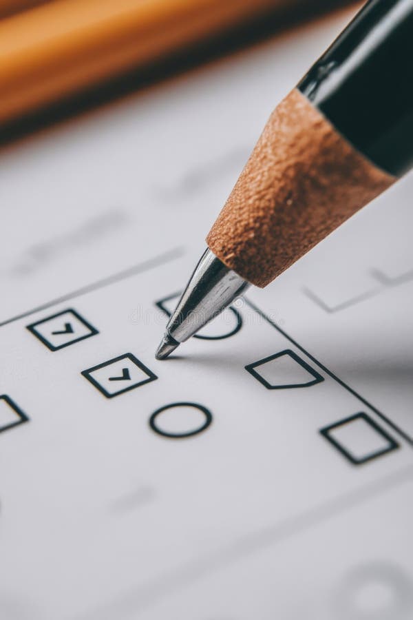 Completed Survey Checkboxes Stock Photo - Image of paper, tool: 359573808