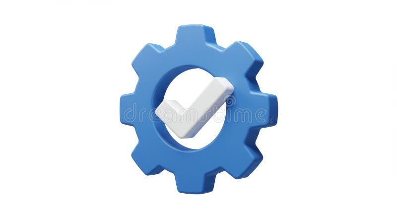 Completed Task: Gear with Checkmark Stock Illustration - Illustration ...