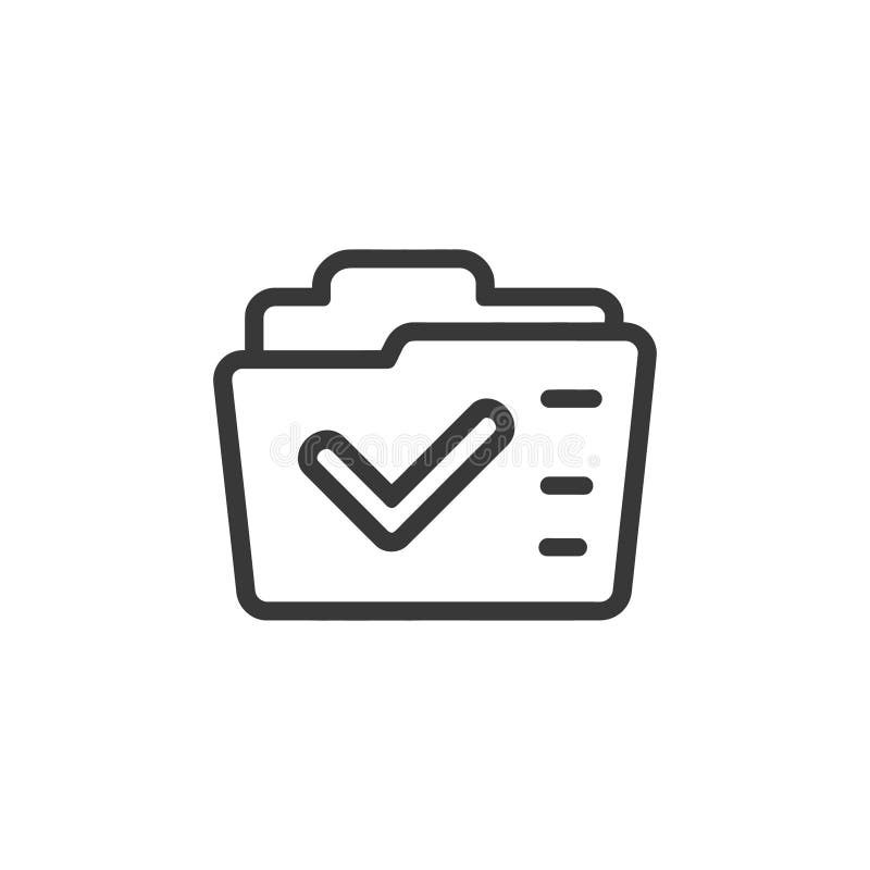 Completed File Folder with Check Mark Icon: Digital Organization and ...