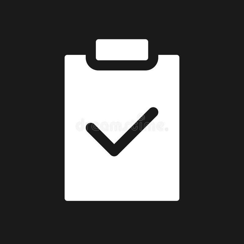 Completed Task Pixel Dark Mode Glyph Ui Icon Stock Illustration ...