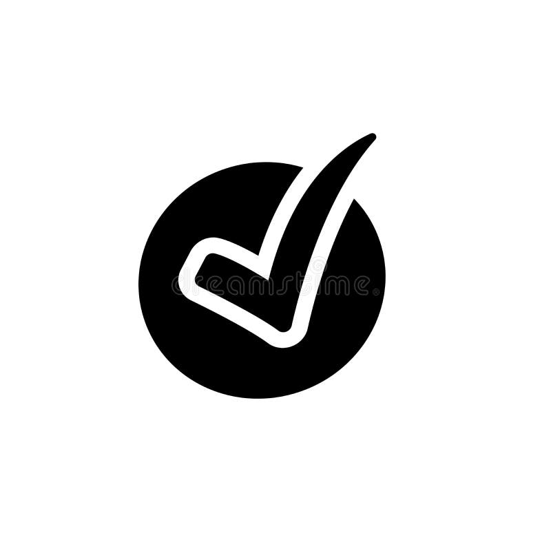 Check Mark in a Blue Circle. Vector Illustration Isolated on White ...