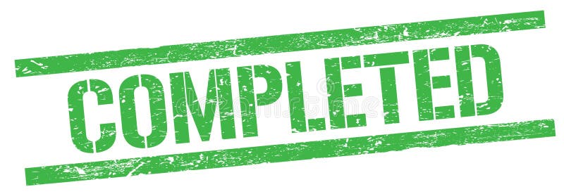 COMPLETED Text on Green Grungy Rectangle Stamp Stock Illustration ...