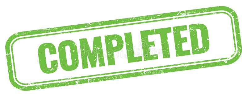 COMPLETED Text on Green Grungy Round Rubber Stamp Stock Illustration ...