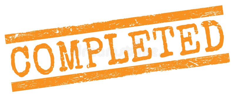 COMPLETED Text on Orange Lines Stamp Sign Stock Illustration ...