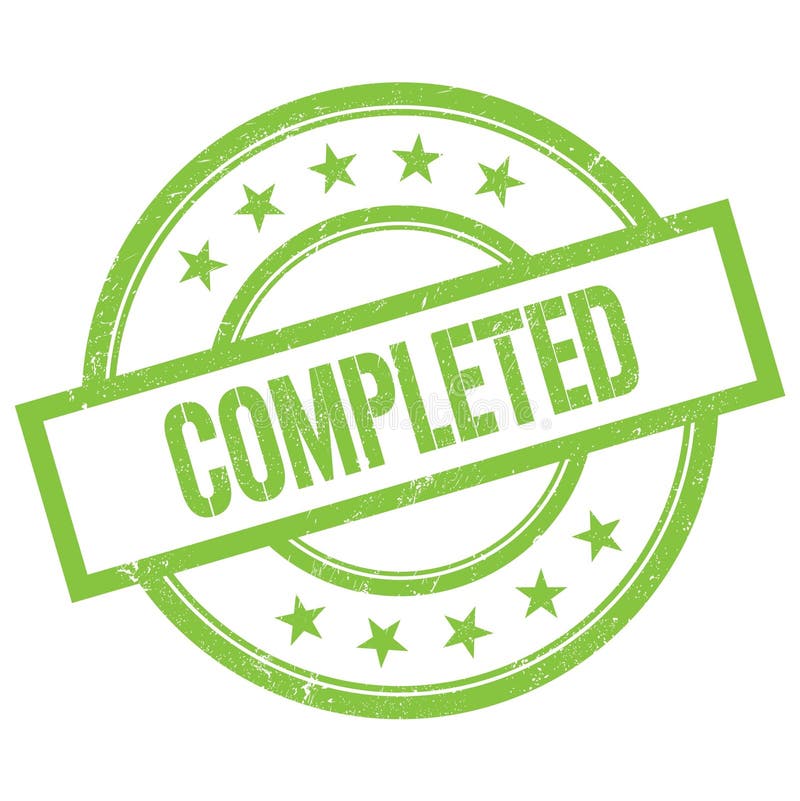 COMPLETED Text Written on Green Vintage Stamp Stock Illustration ...