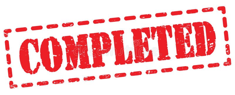 COMPLETED Text Written on Red Stamp Sign Stock Illustration ...