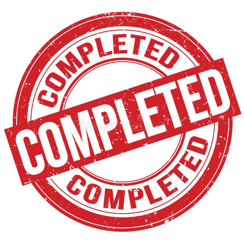 COMPLETED Text Written on Red Round Stamp Sign Stock Illustration ...