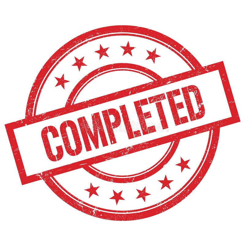 COMPLETED Text Written on Red Vintage Round Stamp Stock Illustration ...