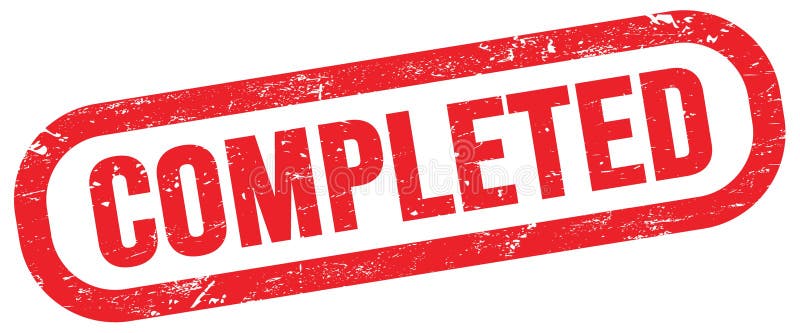 COMPLETED, Text Written on Red Stamp Sign Stock Illustration ...