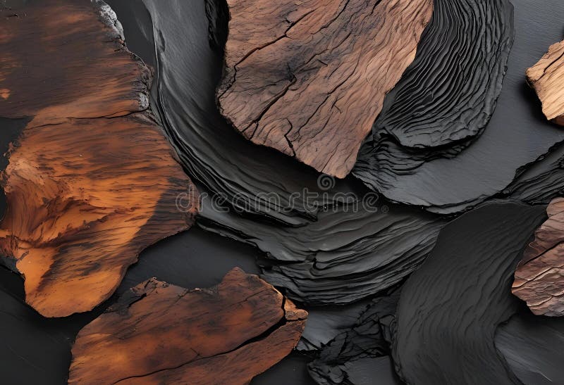 Completely Burned Wood Turned into Smooth, Beautiful Black Charcoal.AI ...