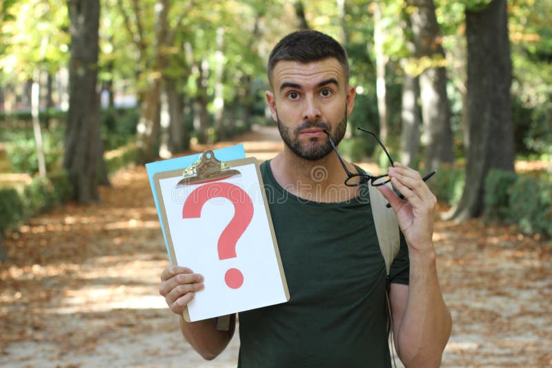 Completely Confused Student Asking for Help Stock Image - Image of ...