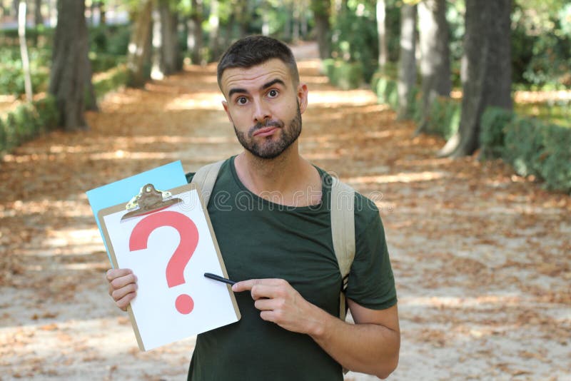 Completely Confused Student Asking for Help Stock Photo - Image of ...