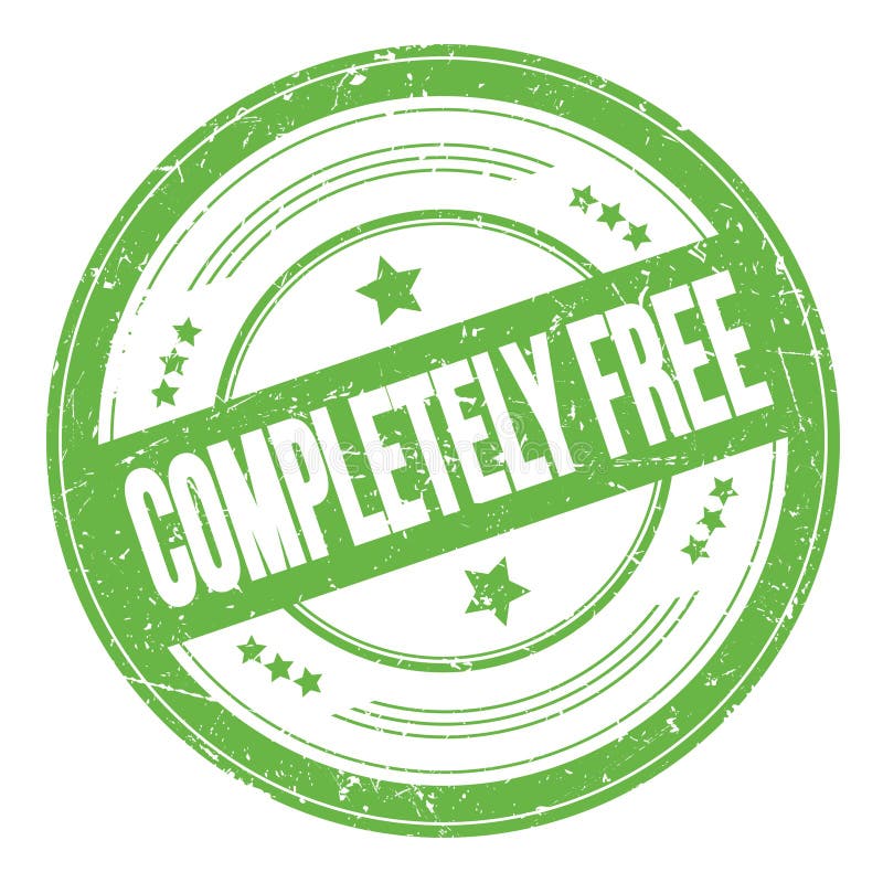 COMPLETELY FREE Text on Green Round Grungy Stamp Stock Illustration ...