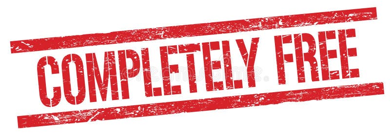 COMPLETELY FREE Text on Red Grungy Rectangle Stamp Stock Illustration ...