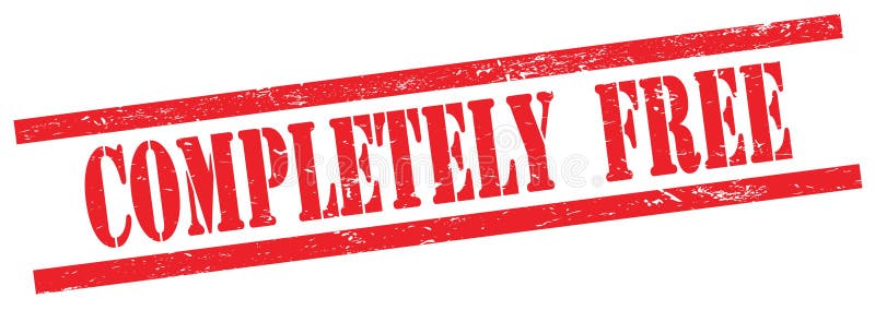 COMPLETELY FREE Text on Red Grungy Rectangle Stamp Stock Illustration ...