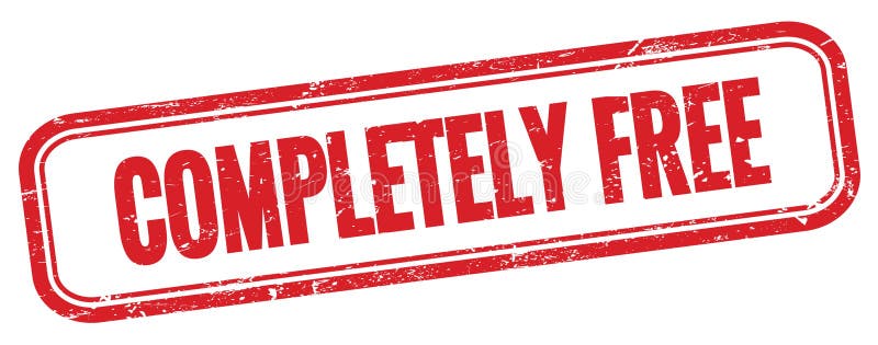 COMPLETELY FREE Text on Red Grungy Stamp Stock Illustration ...