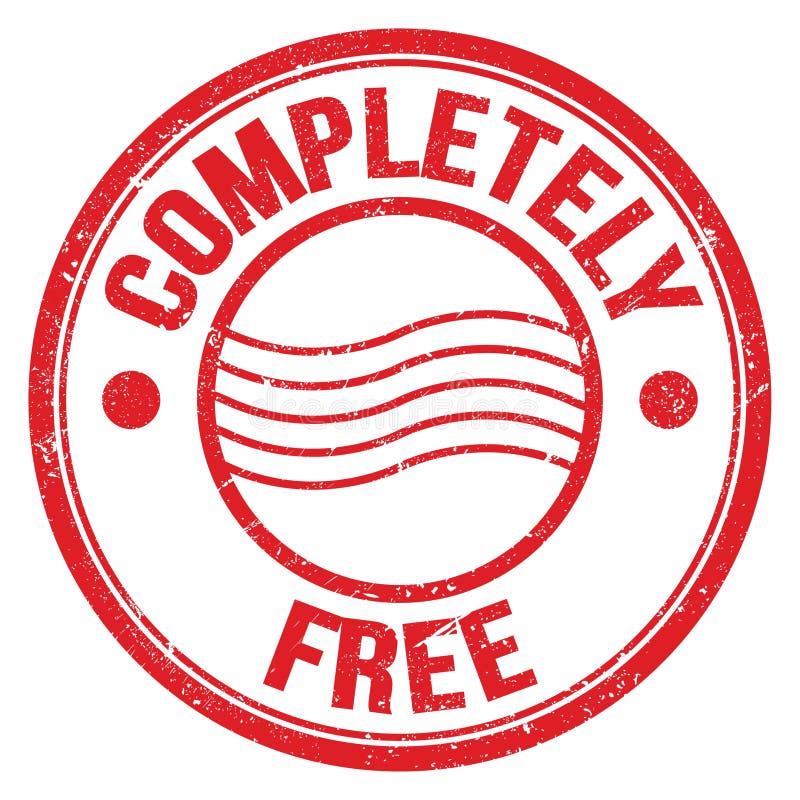 COMPLETELY FREE Text on Red Round Postal Stamp Sign Stock Illustration ...