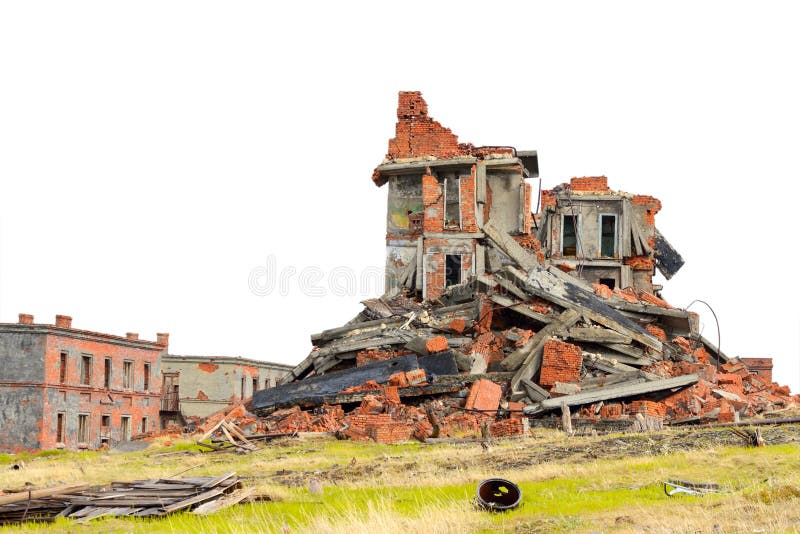 Completely Ruined Brick Building Stock Image - Image of architecture ...