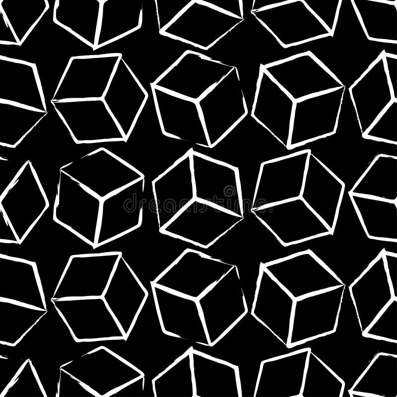 Completely Seamless, Abstract Cube Pattern. Black and White Design ... Completely Seamless, Abstract Cube Pattern. Black and White Design ...