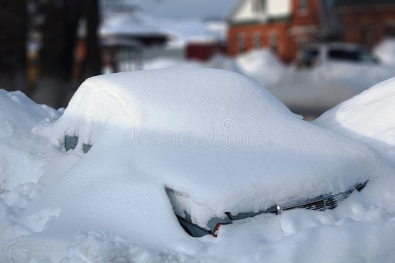 Completely Snow-covered Car Stock Photo - Image of weather, winter ...