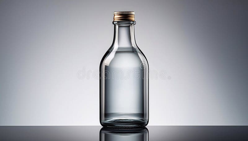 A Completely Transparent Glass Bottle Stock Illustration - Illustration ...