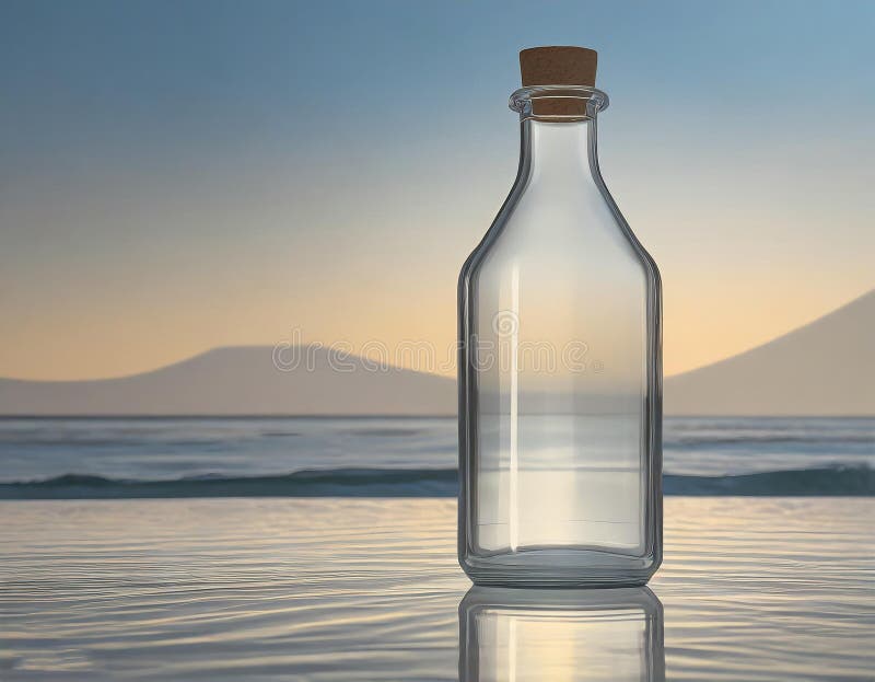 A Completely Transparent and Simple Glass Bottle, with a Smooth Surface ...