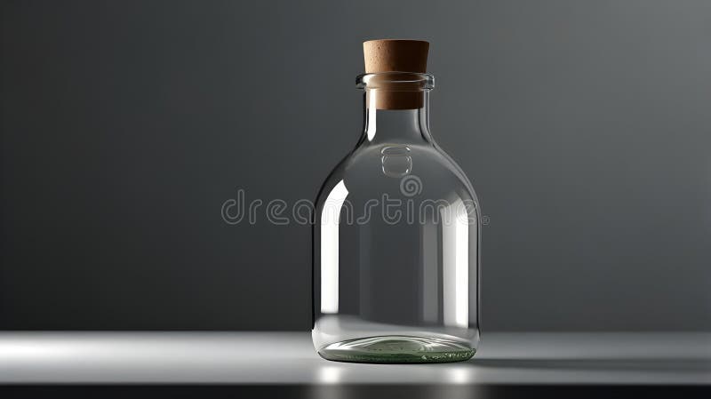 A Completely Transparent and Simple Glass Bottle Stock Illustration ...