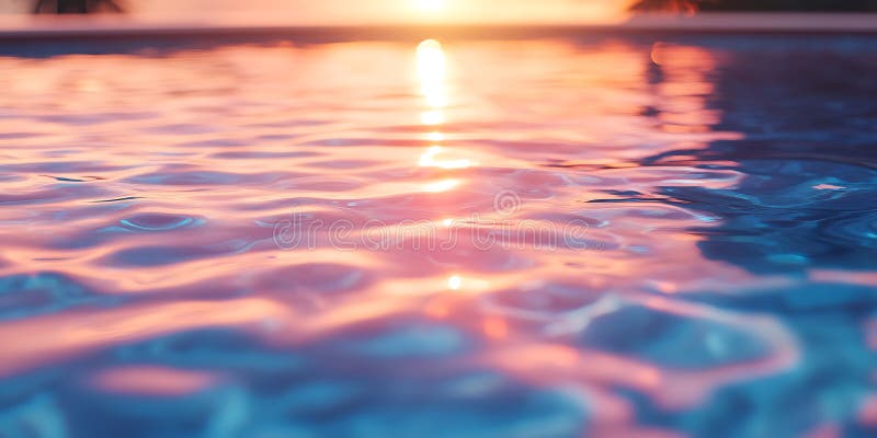 Completely Unfocused Infinity Pool Reflection for Luxury Resort or ...